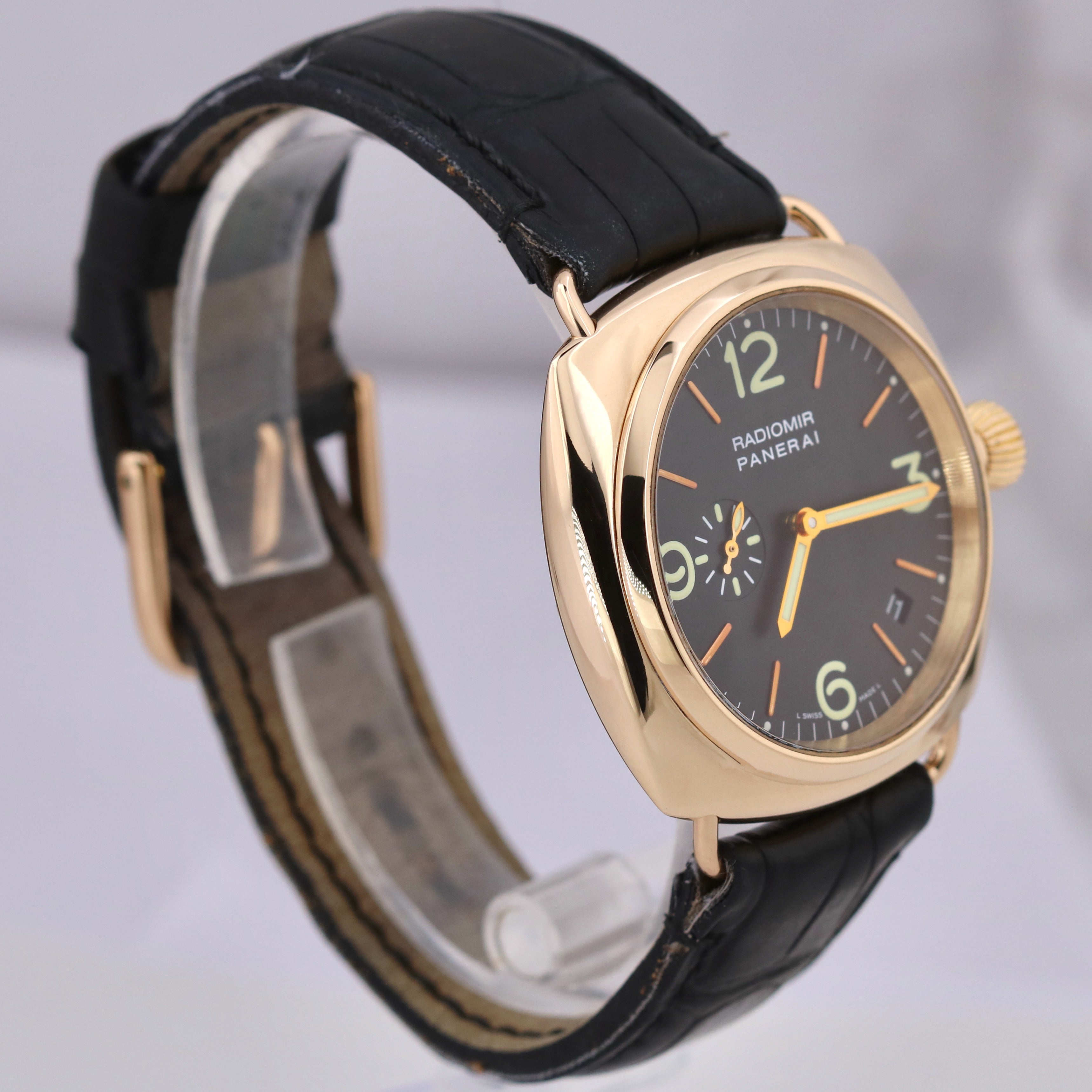Panerai Radiomir PAM00103 Black 18K Rose Gold Leather Automatic 40mm P