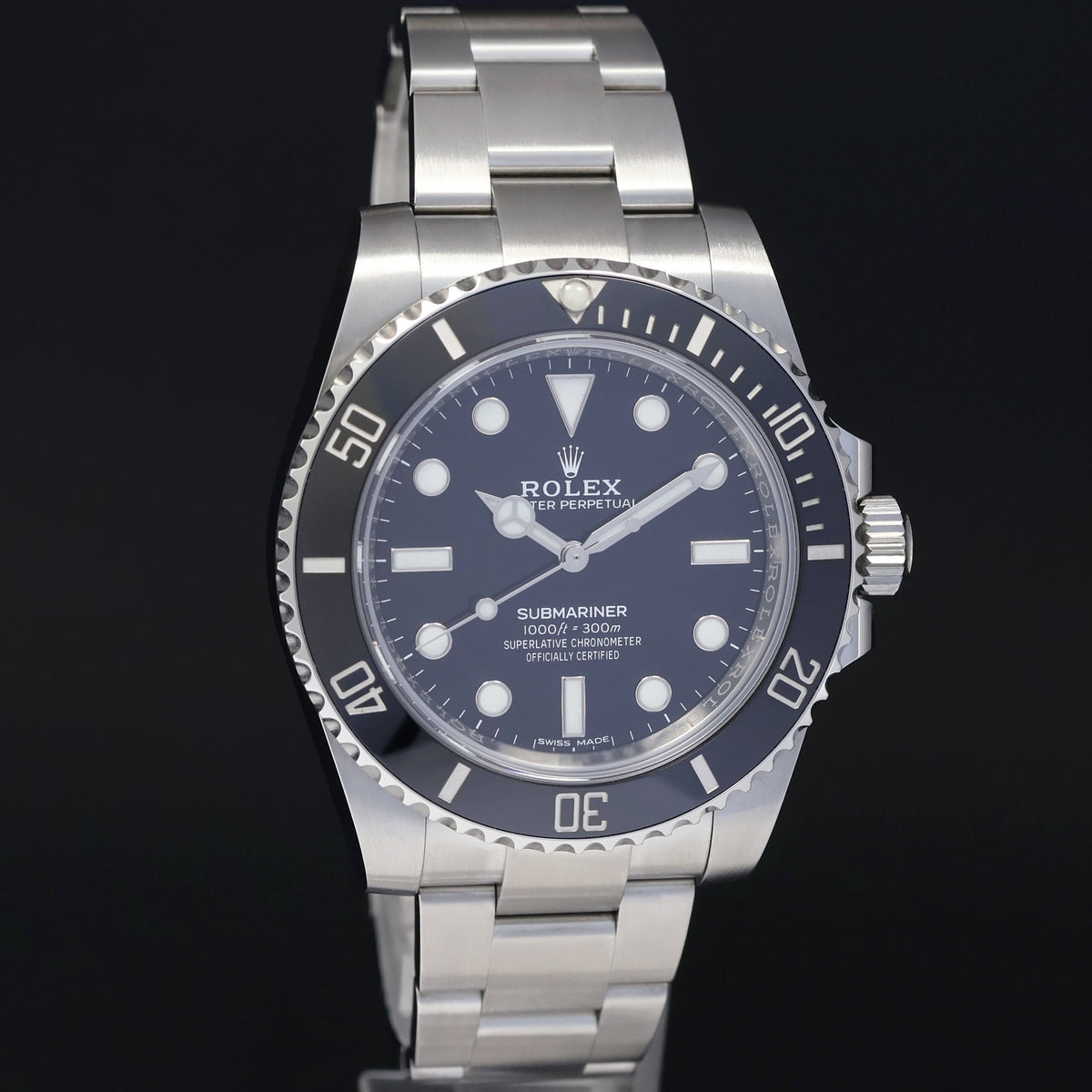 2018 MINT Rolex Submariner No-Date 114060 Steel Black Ceramic 40mm Wat