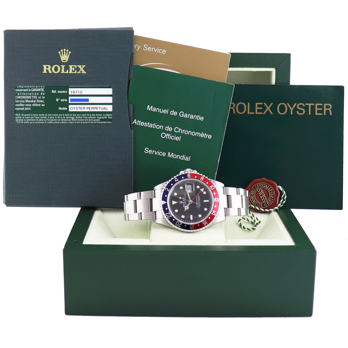 2001 Rolex GMT-Master II Pepsi Steel Blue Red 40mm 16710 Watch SEL Box