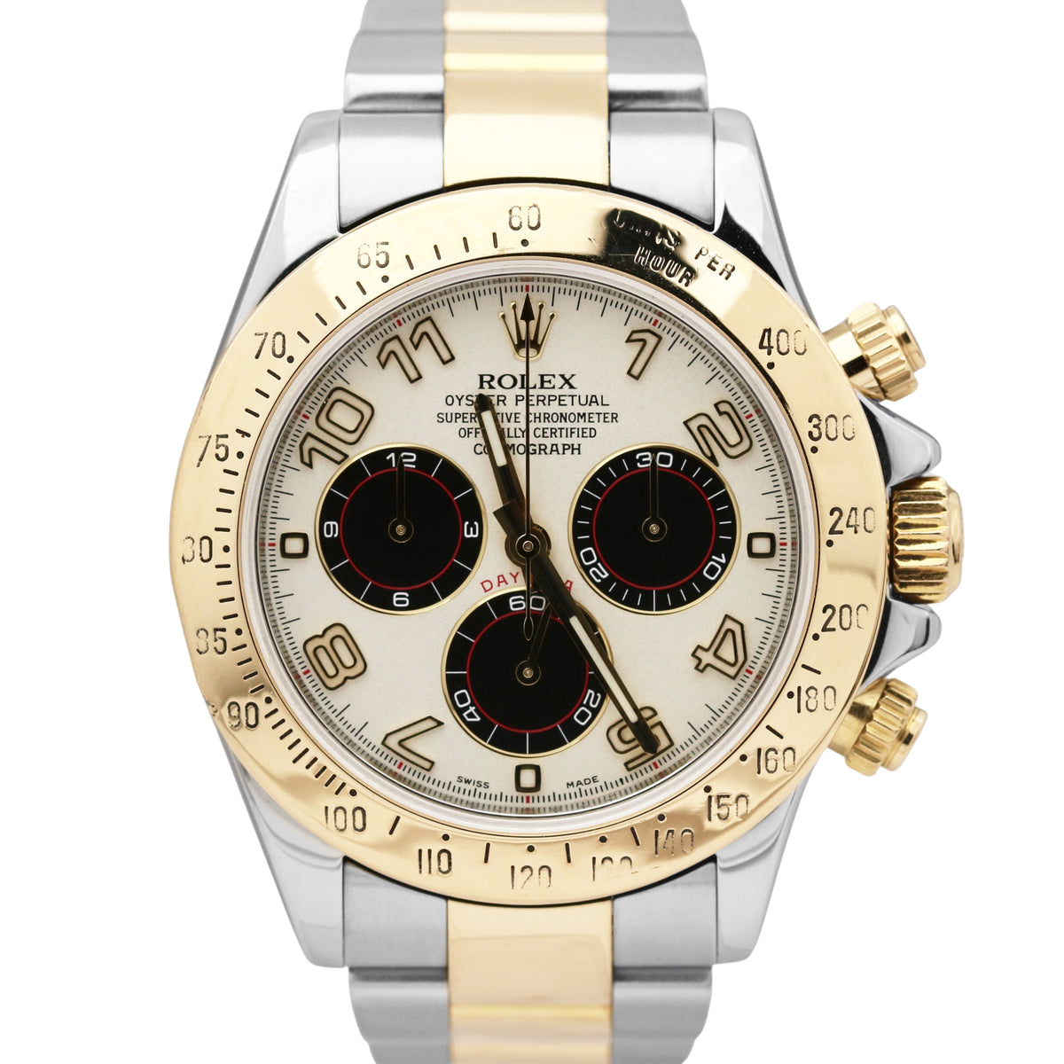 Rolex Daytona Two-Tone PANDA IVORY DIAL 40mm 18K Yellow Gold Steel 116