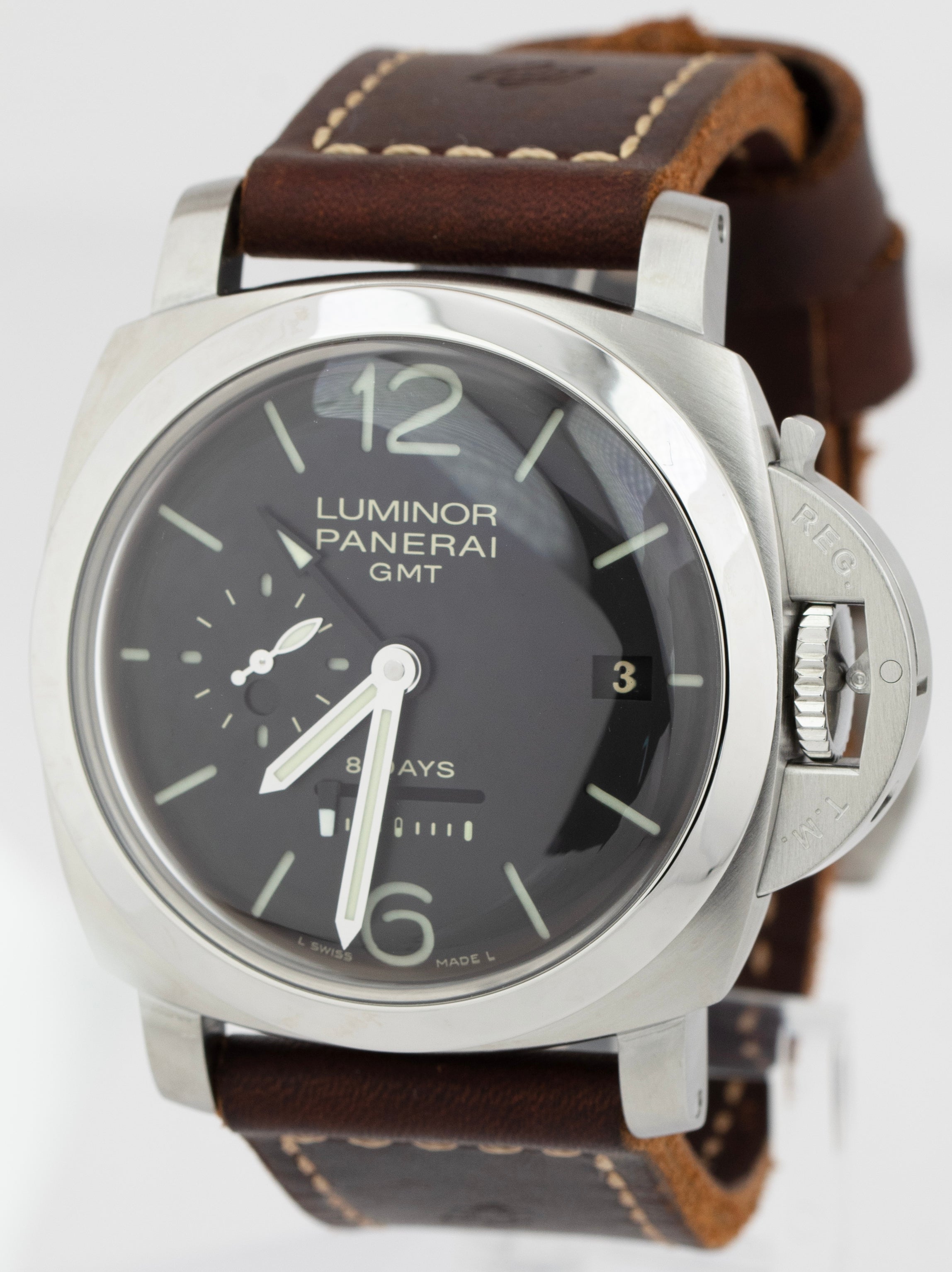 Panerai PAM 233 Luminor Marina 1950 GMT 8 Days Black 44mm Watch PAM002