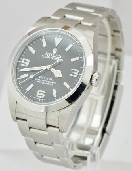 Rolex Explorer I Black 369 FULL LUME MK2 Stainless Steel 39mm 214270 W