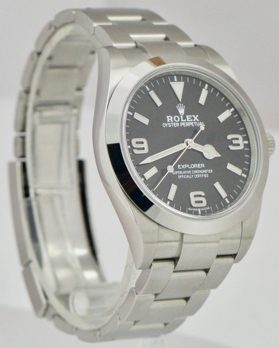 Rolex Explorer I Black 369 FULL LUME MK2 Stainless Steel 39mm 214270 W