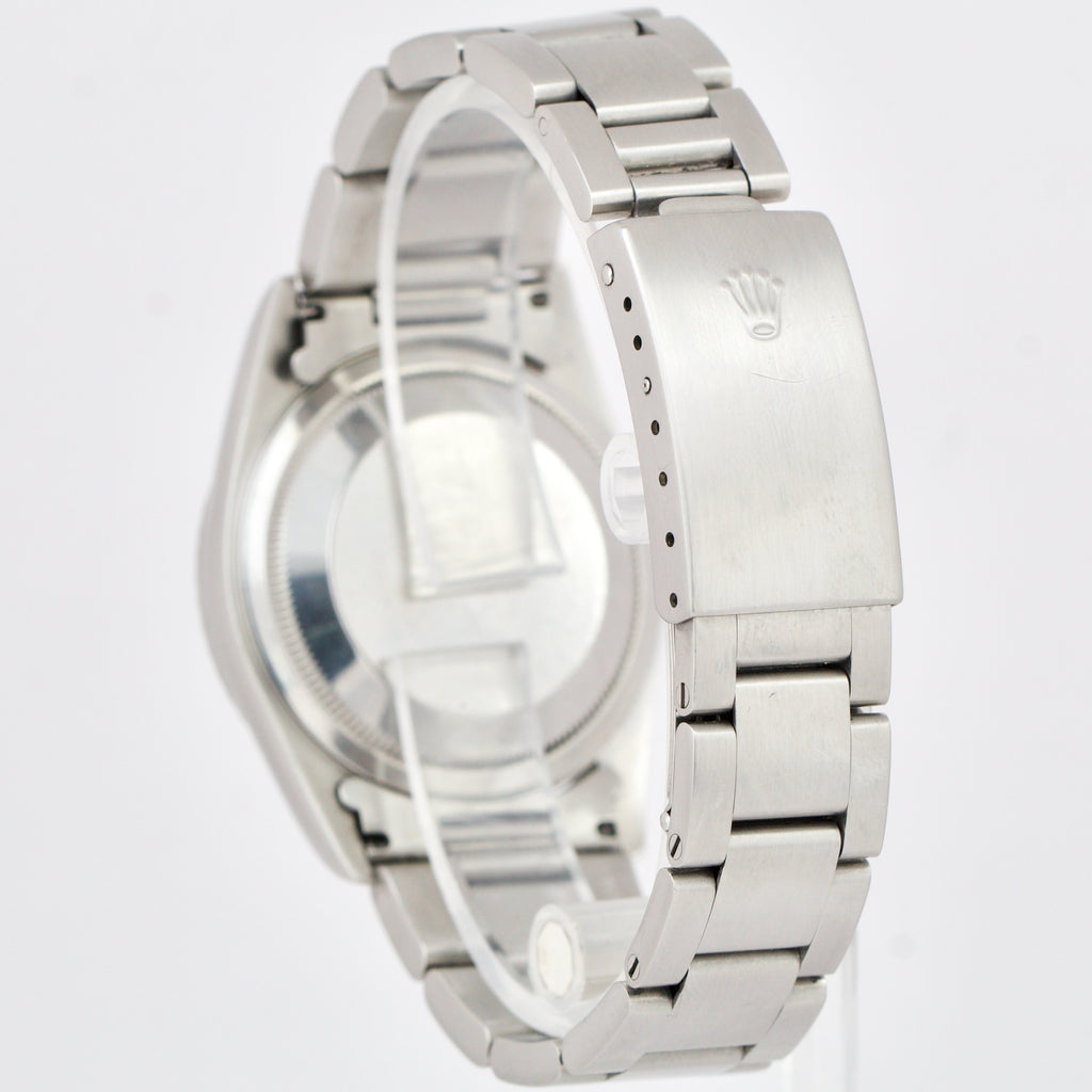 Rolex DateJust 36mm White Roman NO HOLES Engine Turned Stainless Watch