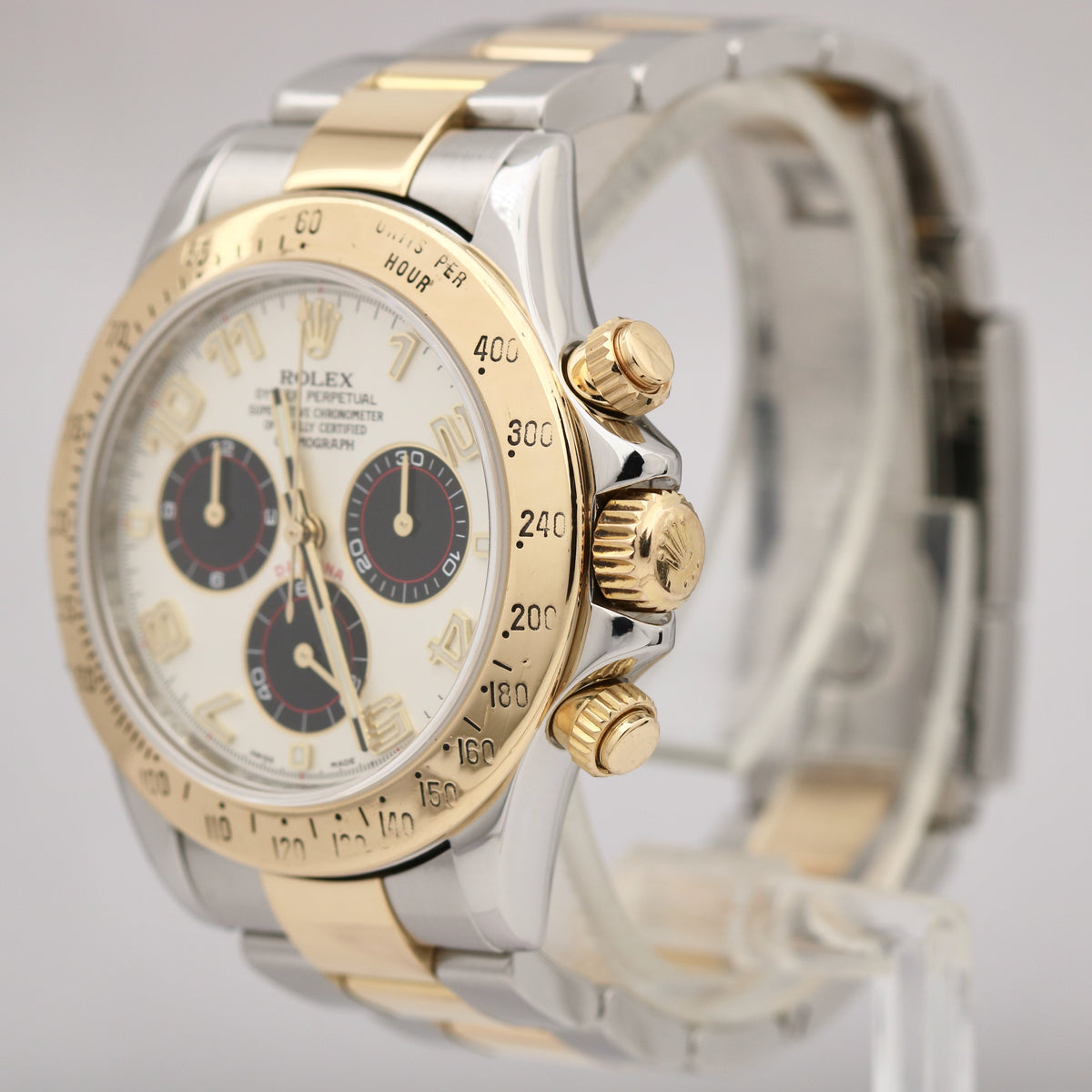 Rolex Daytona Two-Tone PANDA IVORY DIAL 40mm 18K Yellow Gold Steel 116