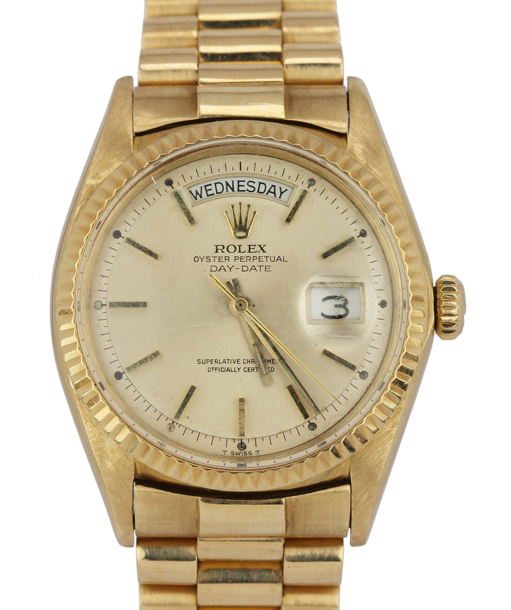 Rolex Day-Date President Pie-Pan Champagne 36mm 18K Yellow Gold Swiss