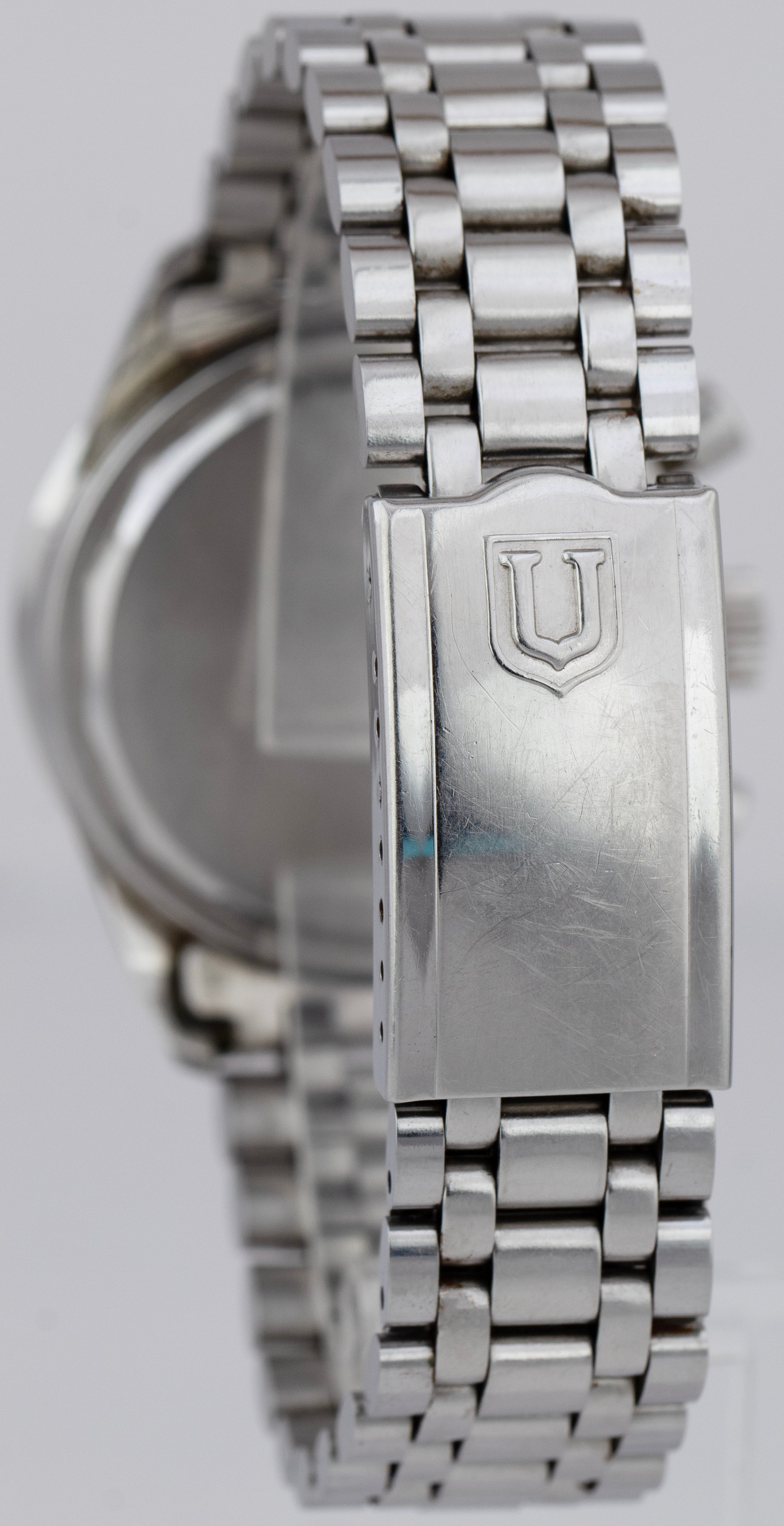 Universal Geneve Compax Nina Rindt Blue Stainless Steel 36mm Watch 885